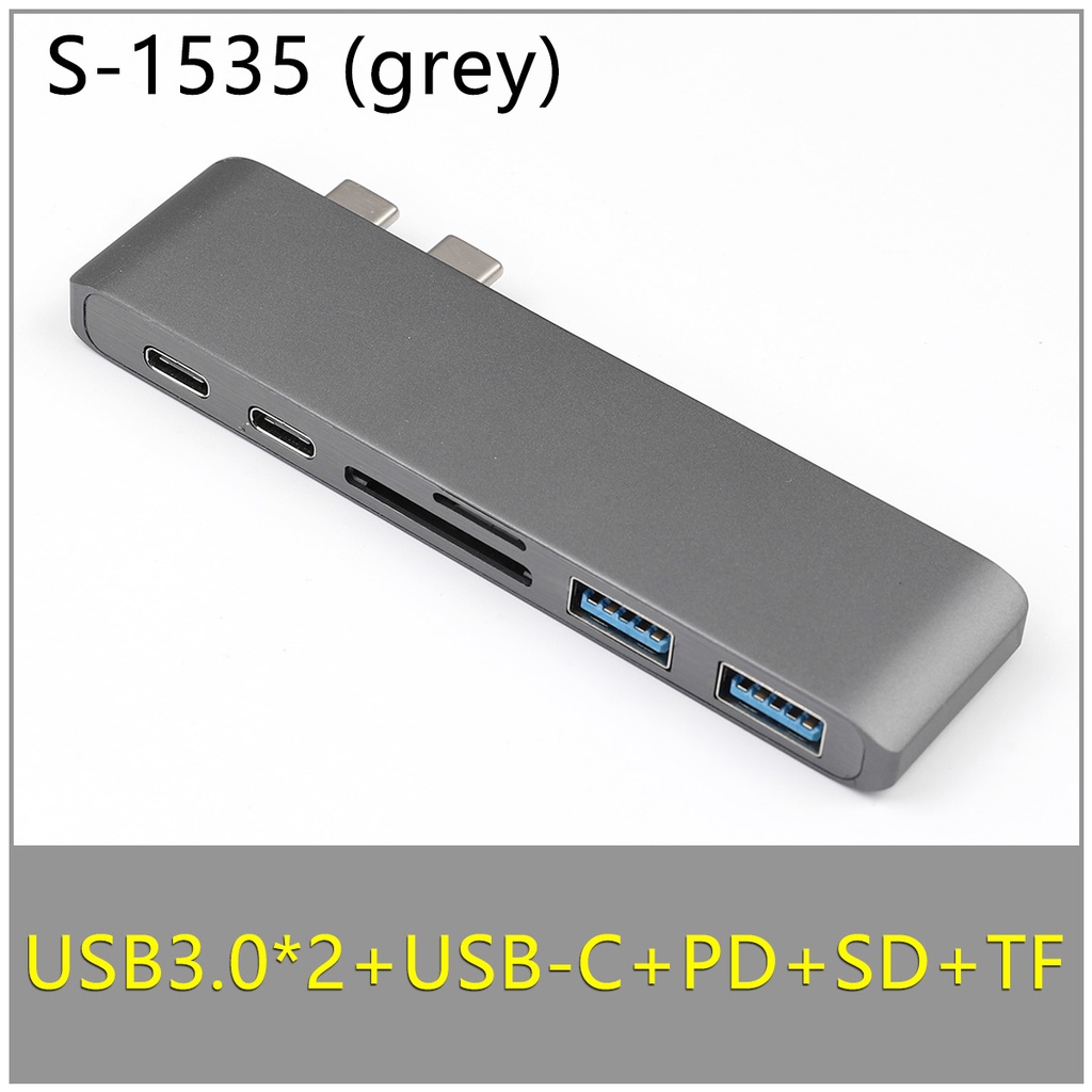 Dual Ports USB C Hub to HDMI USB 3.0 Data Type-C +TF SD Slot VGA ...