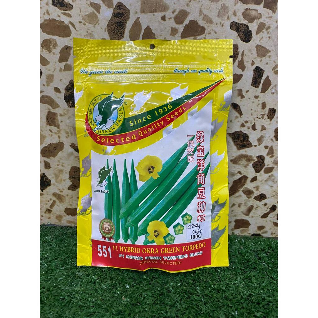Benih Bendi Hijau Okra Green Torpedo F1 (100gm) GREEN EAGLE 551 ...