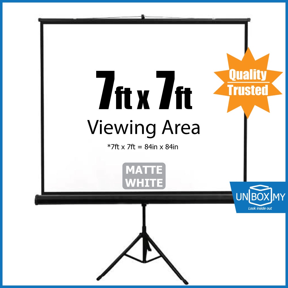 Meki 7ft Portable Tripod Screen Projector Matte White 7 ft Projection ...