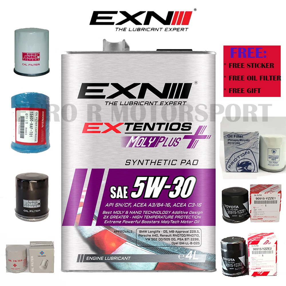 EXN NEWPACK 2023 Extentios 5W30 – Molyplus 100% PAO+Ester Engine Oil 4 ...