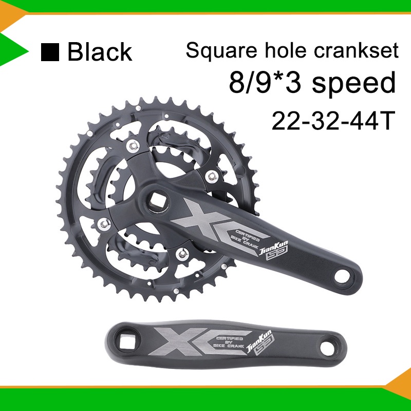 Jiankun Bicycle Crankset 104BCD MTB Bike Crank set 27 Speed 22-32-44T ...