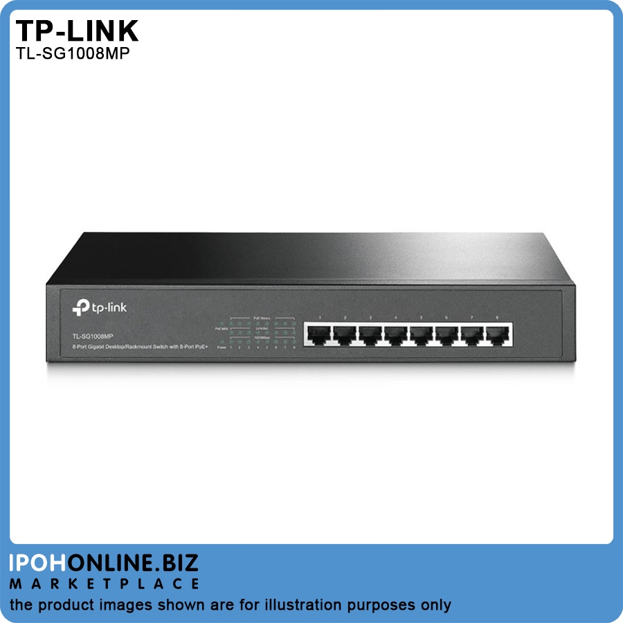 TP-LINK TL-SG1008MP 8 Port Gigabit Desktop Rackmount Network Switch ...