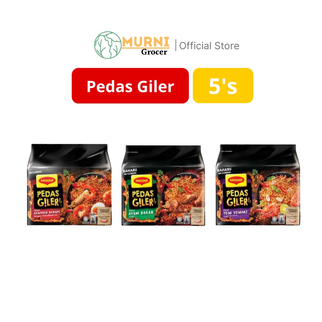 Maggi Instant Noodle Pack Pedas Giller Seafood Berapi / Ayam Bakar ...