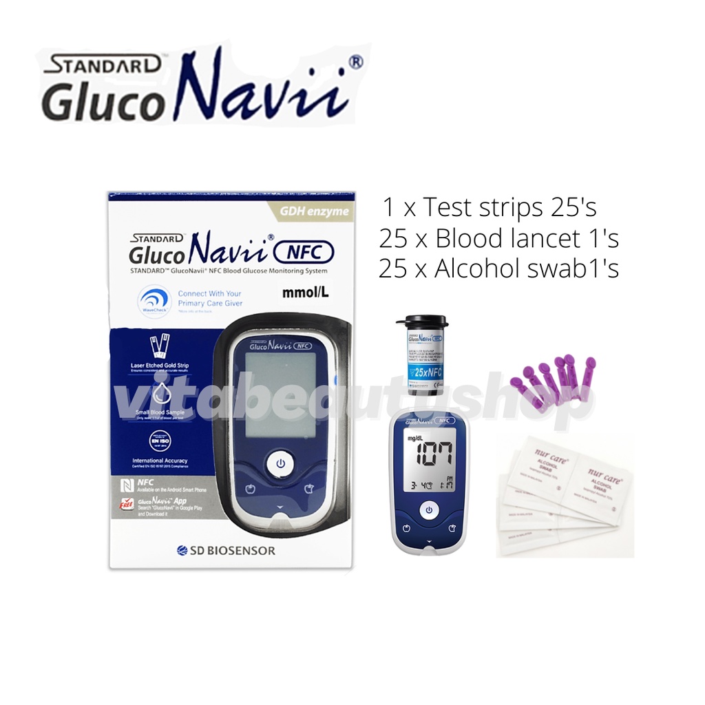 GlucoNavii NFC Blood Glucose Meter Set / Strips | Shopee Malaysia