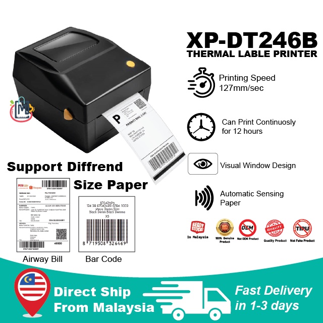[ READY STOCK ] Xprinter XP-DT426B Thermal Printer , Printing Waybill ...