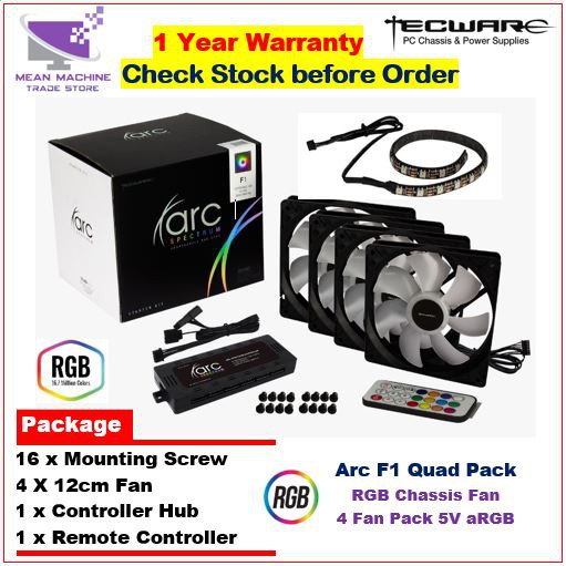 Tecware ARC Spectrum F1 ARGB 4 Fan Controller Hub Remote Control + RGB ...