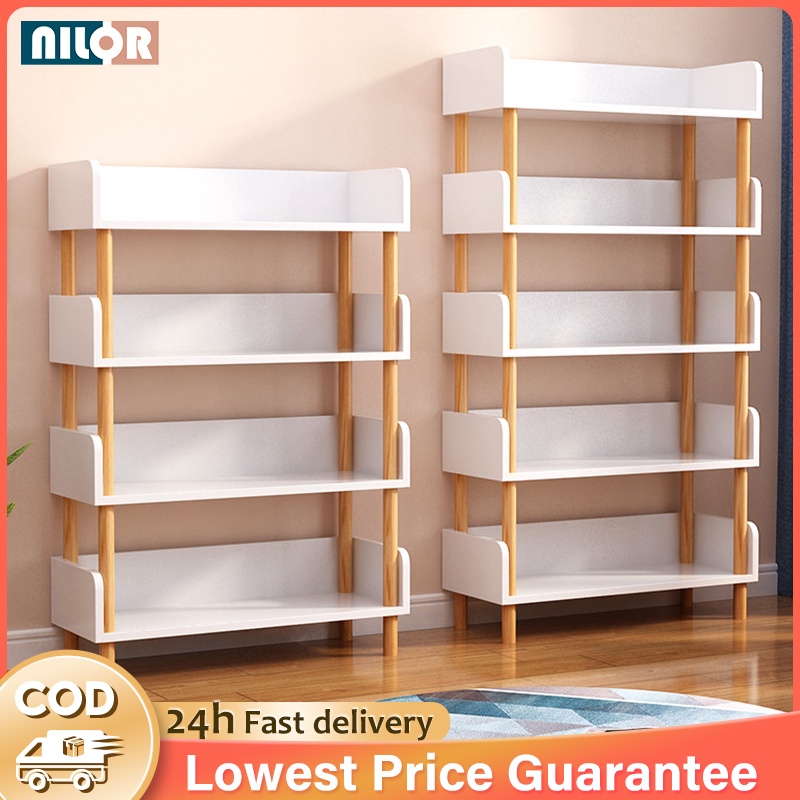 5 Tier Multipurpose Bookshelf Office File Storage Rack White Decorative ...