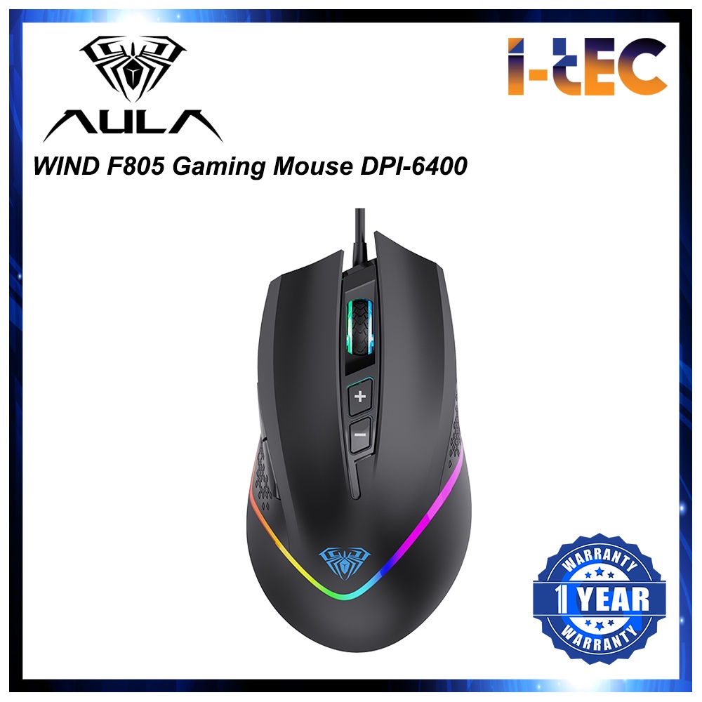Aula F805 Programmable USB Gaming Mouse With Rainbow Backlight | Shopee ...