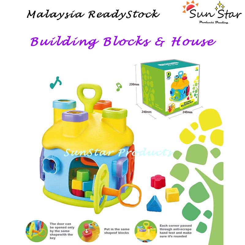 Mainan Baby Color Shape Matching Sorting Building Blocks Smart Key ...