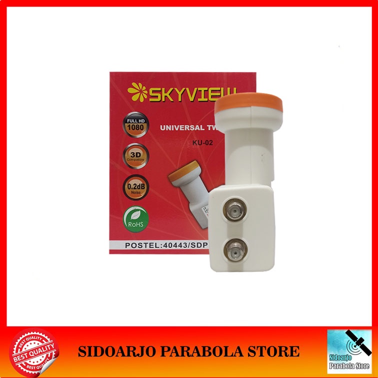 Skyview KU Band Dual Out Parabola LNB For 2 Receivers 1 Satellite ...