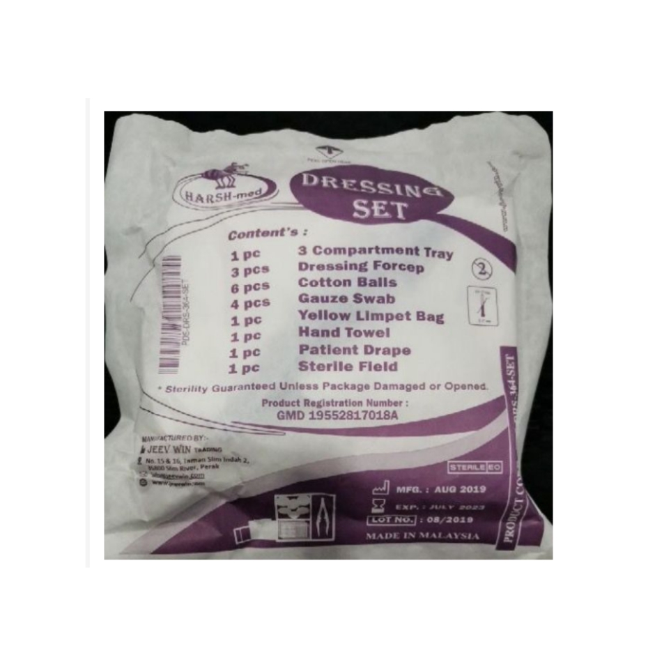 STERILE BASIC DRESSING PACK / DRESSING SET 3 FORCEPS HARSH-MED CODE 364 | Shopee Malaysia