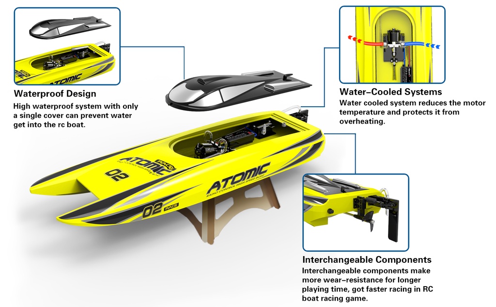 VOLANTEXRC RC Boat Atomic 792-4 PNP/RTR 2.4GHz radio system 64kmh ...
