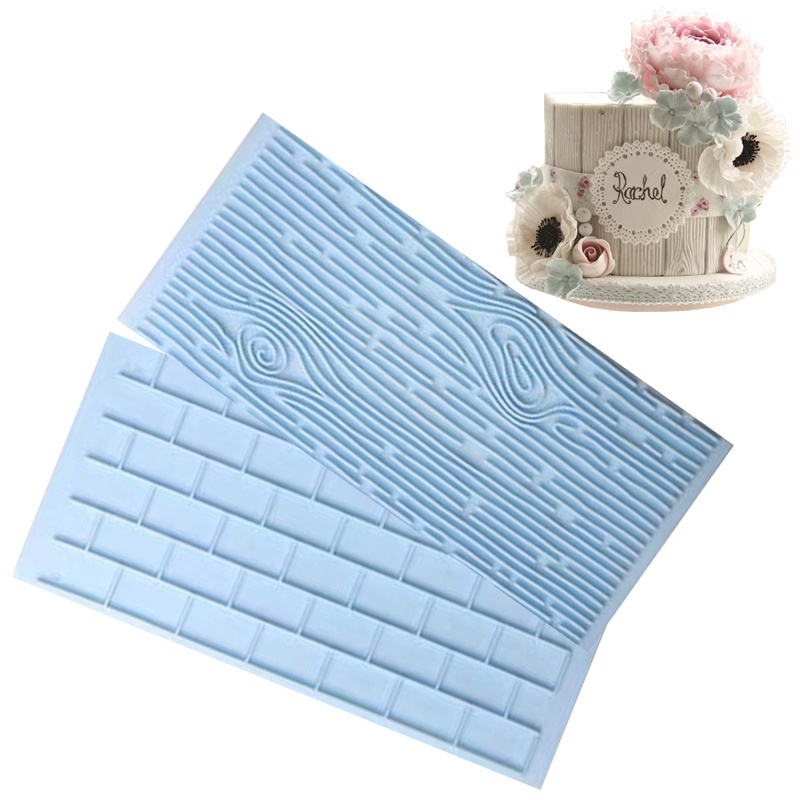 2PCS/set Food Grade Mat Tree Bark + Brick Wall Texture Cake Decorating ...