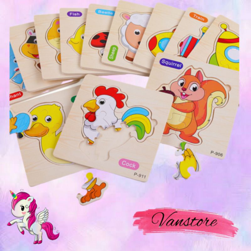KAYU Children's Educational puzzle Toys/Cartoon Animal Children's ...
