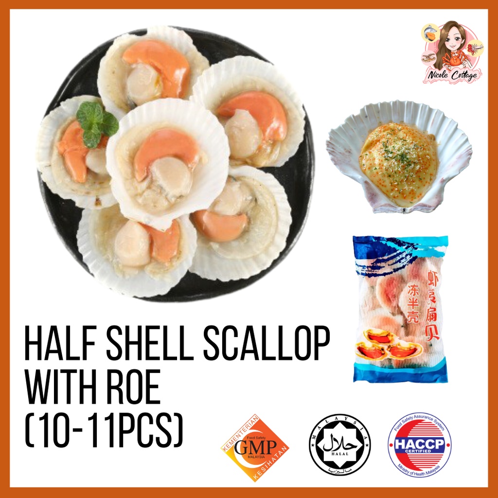 Half Shell Scallop With Roe 1kg | Shopee Malaysia