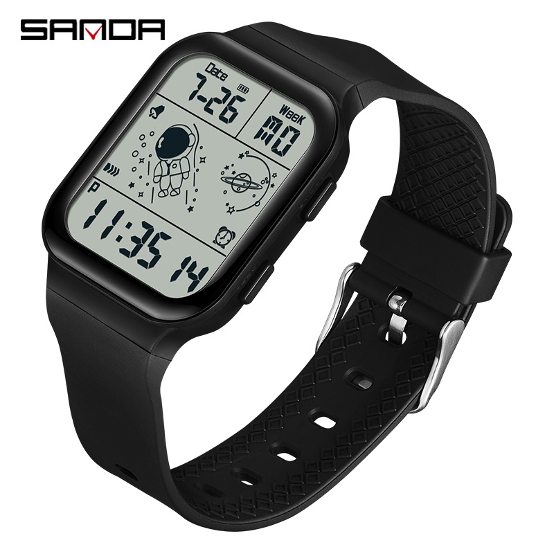 SANDA Men Watch Sports Watches Fashion Countdown Waterproof LED Digital ...
