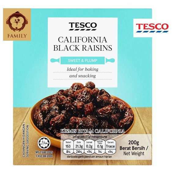 Tesco California Black Raisins 200g | Shopee Malaysia