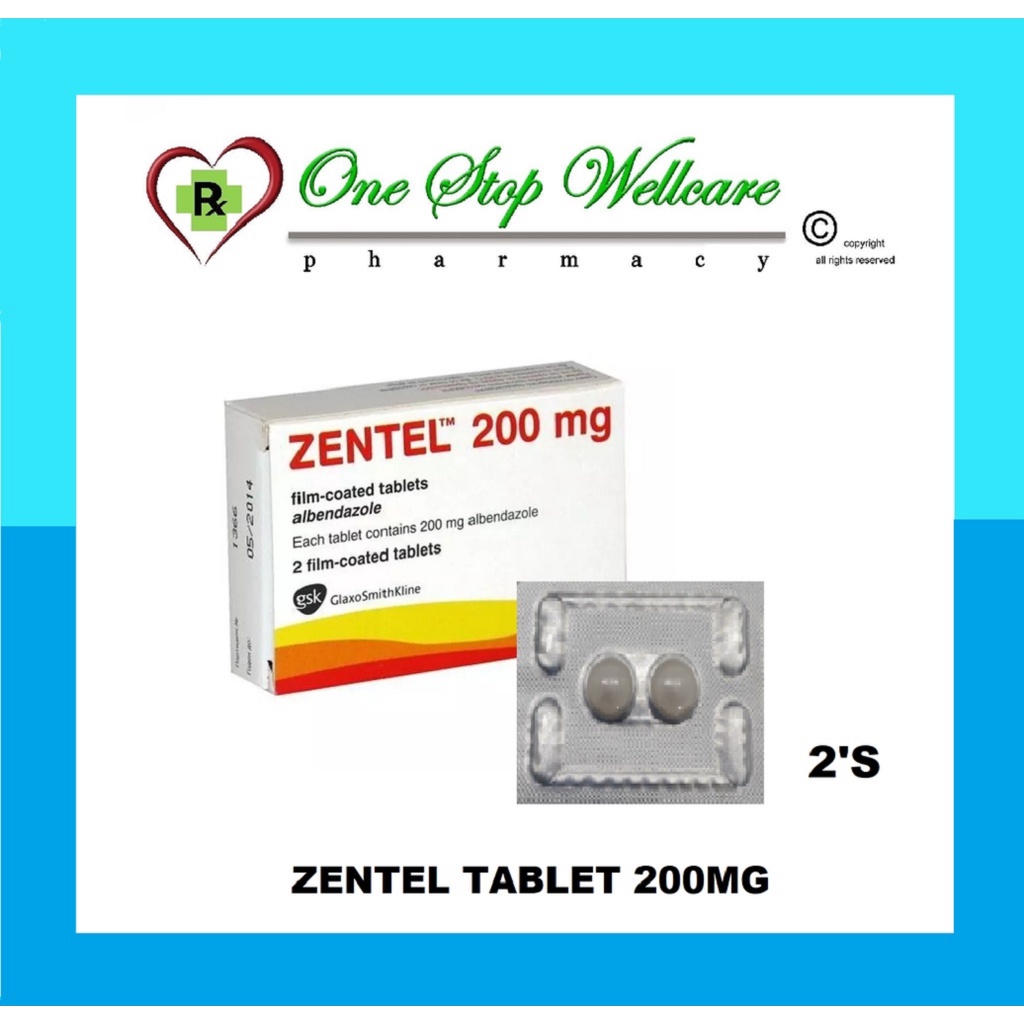 ZENTEL TABLET 200MG 1X2'S / 2X2'S (1 BOX) (EXP: 11/2026) | Shopee Malaysia