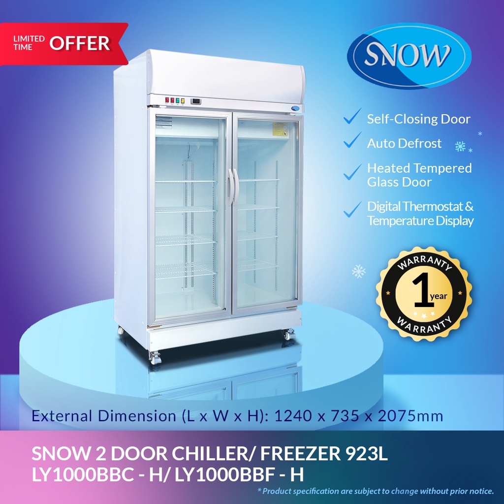 SNOW 2 DOOR CHILLER & FREEZER 923L (1 year Warranty) / LY1000BBC-H ...