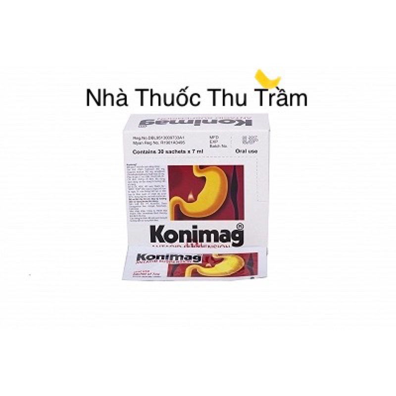 Konimag gel protects stomach, belching, heartburn. Box of 30 packs ...
