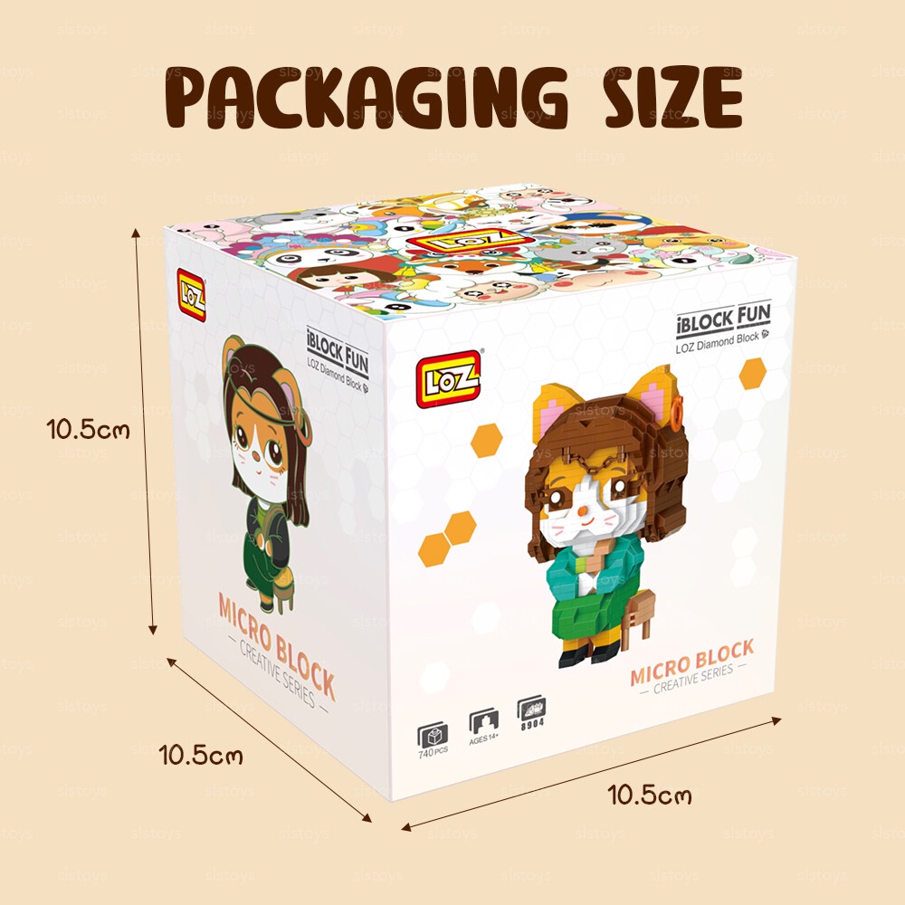 LOZ IDEAS 8904 Mini Block Mona Lisa Cat Meow Sitting Portrait Painting ...