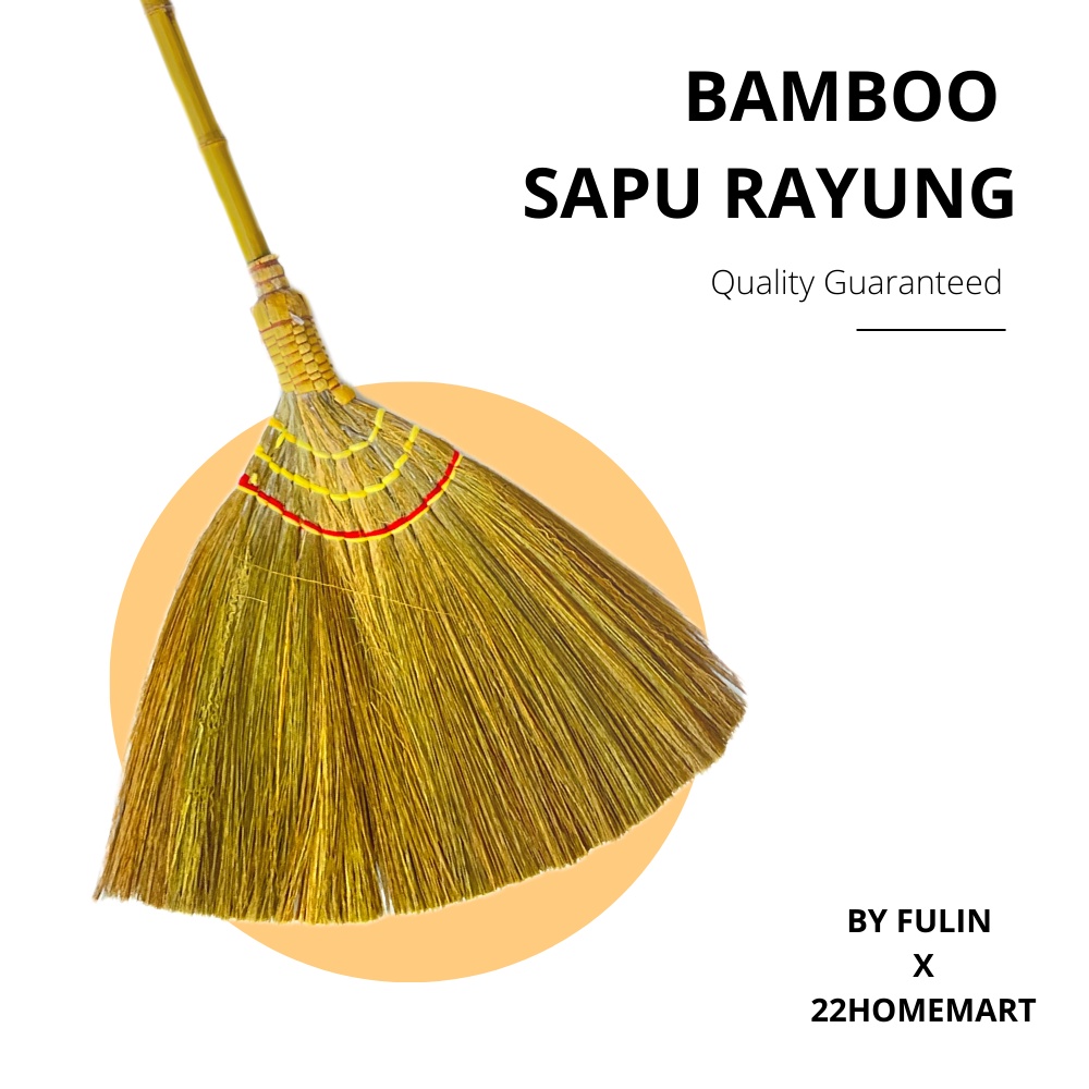 BEST SELLER Sapu Rayung Premium Quality Bamboo Buluh Handle Paddy Broom Penyapu Jermi 竹柄芒扫 ...