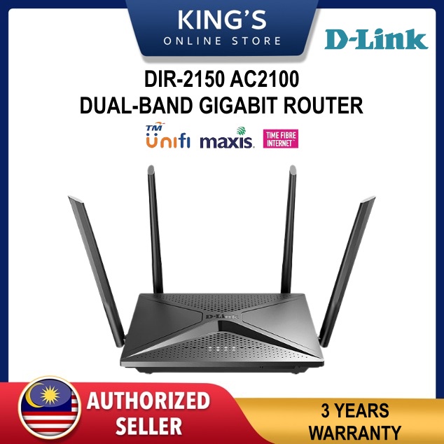 D-LINK DIR-2150 AC2100 Smart Mesh Mu-Mimo Wireless Wi-Fi Gigabit Router ...