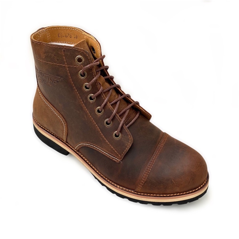 Men's high-top combat boots TEFOSS HN678, size 38-44, genuine cow ...
