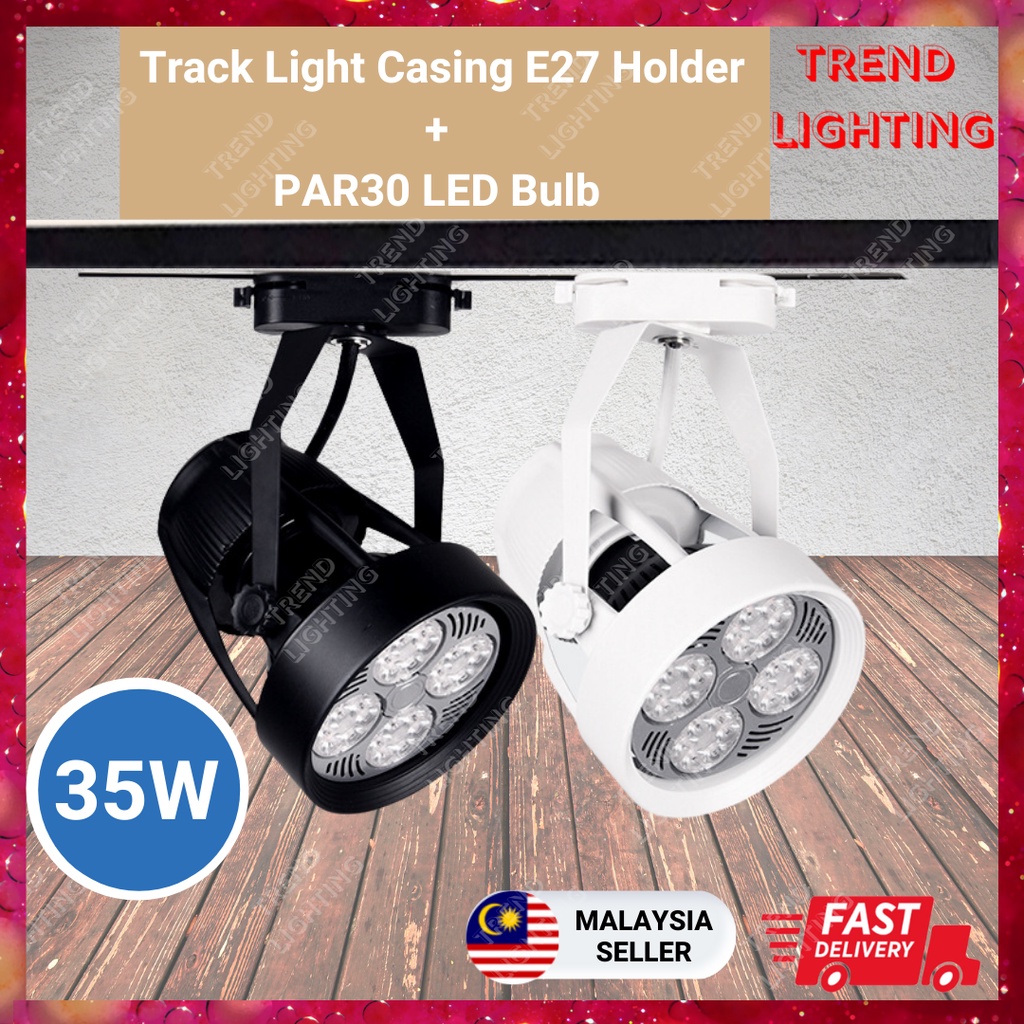 LED Par30 35W Track Light Casing and Fitting Housing E27 Holder Rail ...