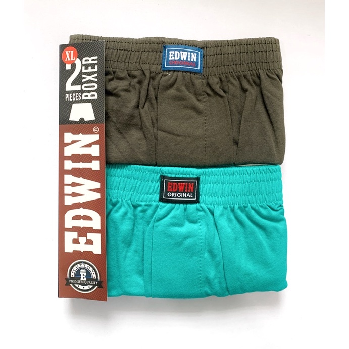 Edwin Knitted Boxer Soft Feel Men’s Underwear (2 Pcs) EV1259-2 | Shopee ...