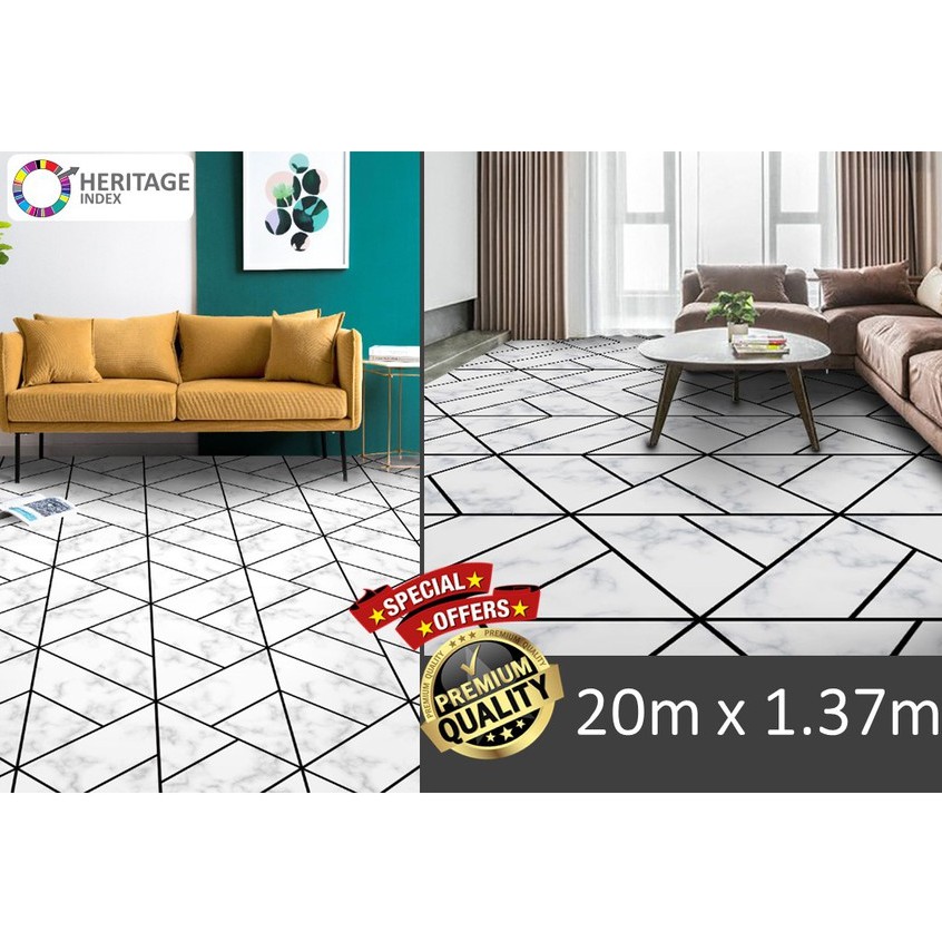Tikar Getah 20m x 1.37m (4.5 kaki) PVC Vinyl Carpet Flooring Home Decor ...