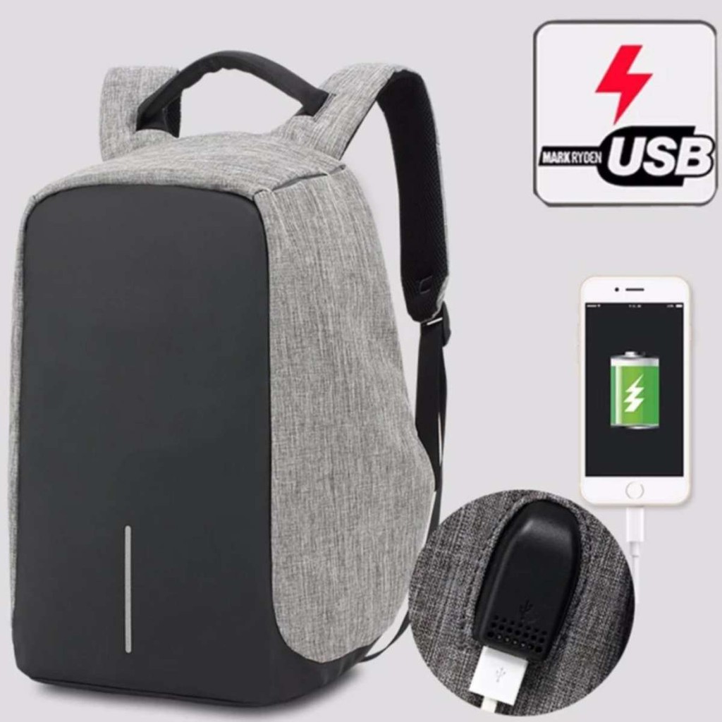 (WITH USB PORT) Anti-Theft Backpack Security Backpack USB Charging Port ...