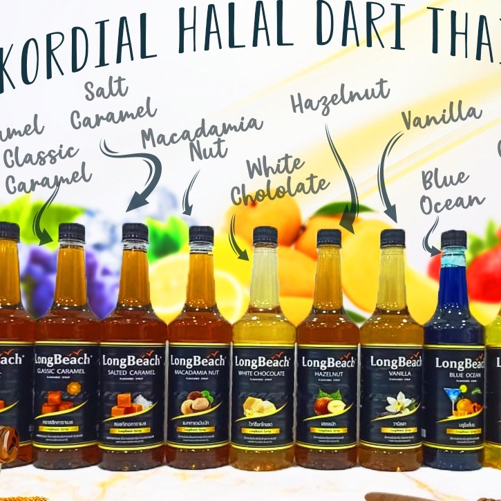 Long Beach Flavoured Syrup/ Cordial Syrup/ Sirap Kordial/ Ice Blended ...