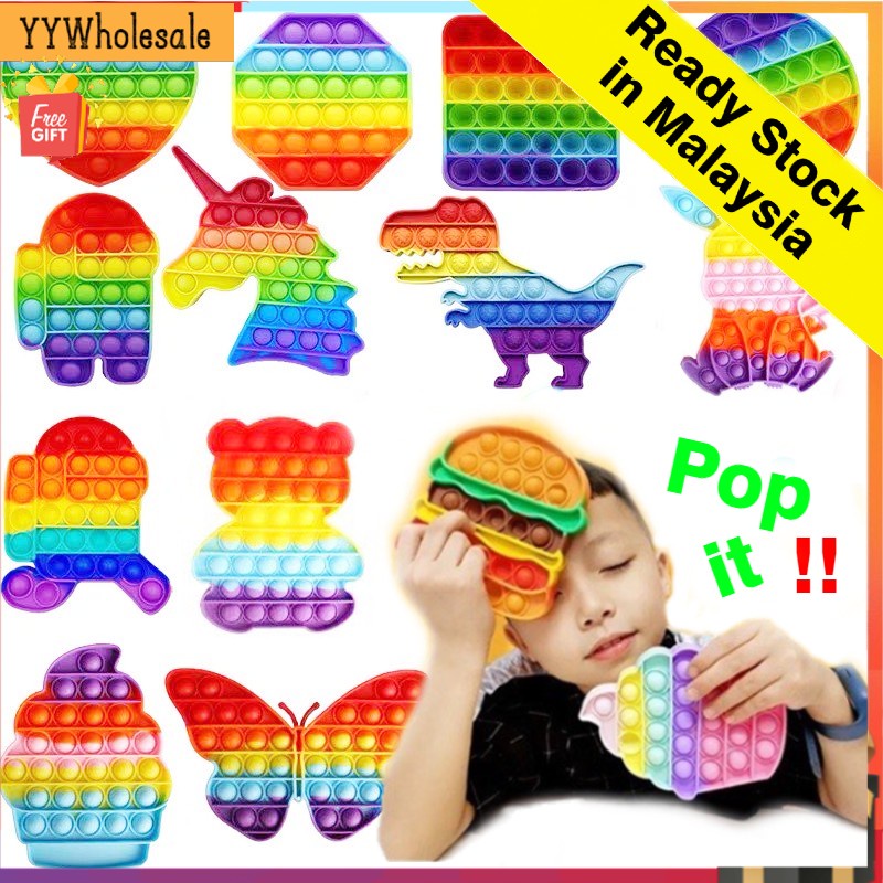 Mainan Pop It Fidget Toys Mainan Budak Pop It Murah Bubble Sensory Toys ...