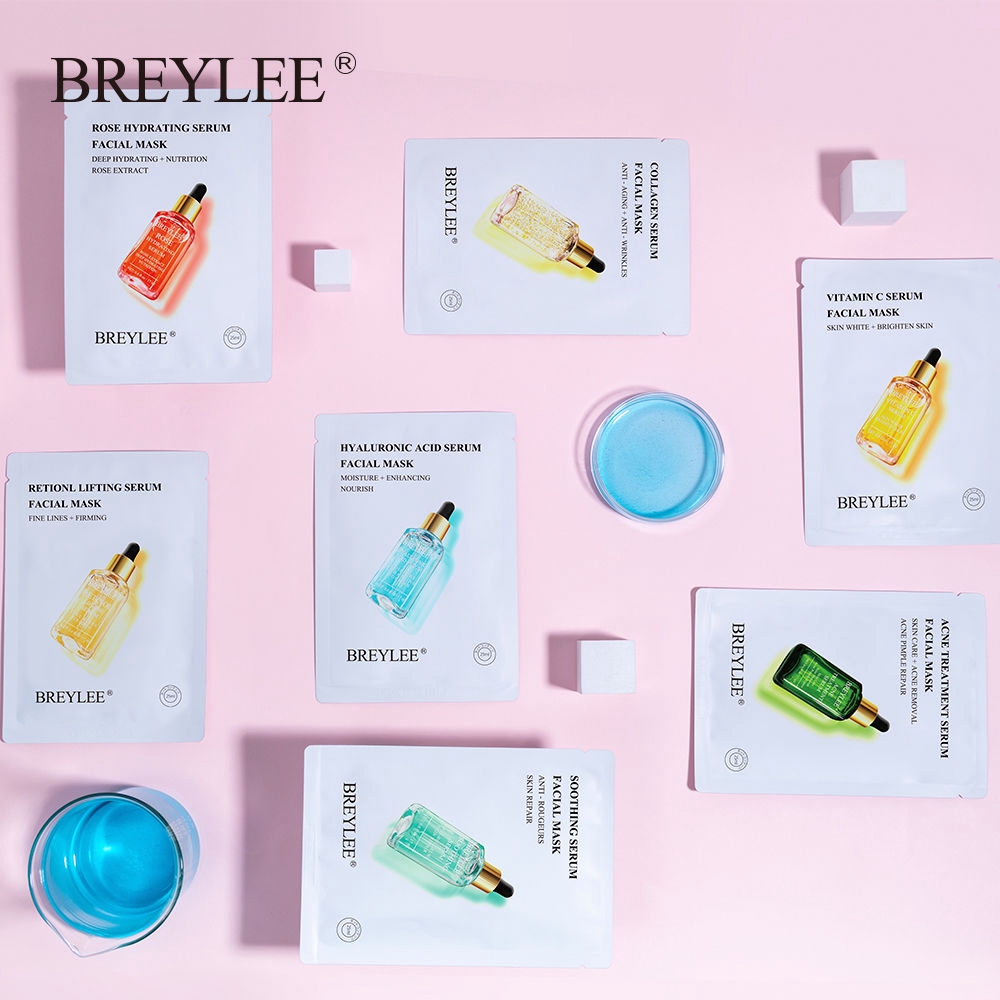BREYLEE Face Mask Collagen Facial Sheet Mask Retinol Acne Treatment ...