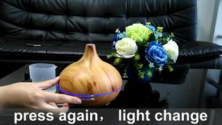 FREE OIL [REMOTE CONTROL]Ultrasonic Wood Grain Cool Mist Air Purifier/Humidifier/Diffuser Onion ...