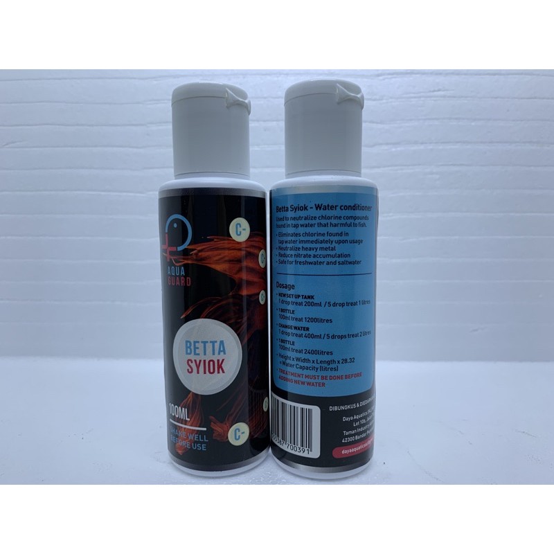 AQUA GUARD BETTA SYIOK ANTI CHLORINE 100ML | Shopee Malaysia
