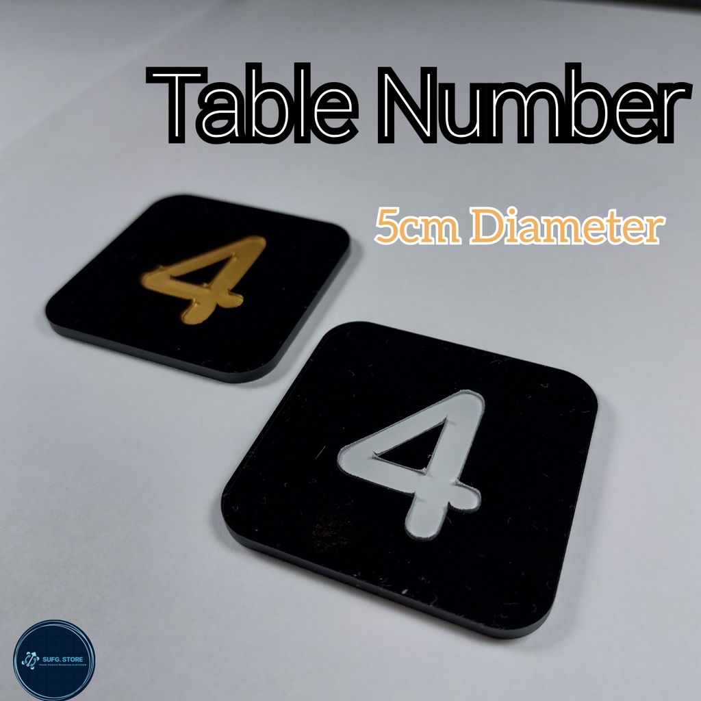 Table Number Cafe Nombor Meja餐桌号码牌 5cm Acrylic | Shopee Malaysia