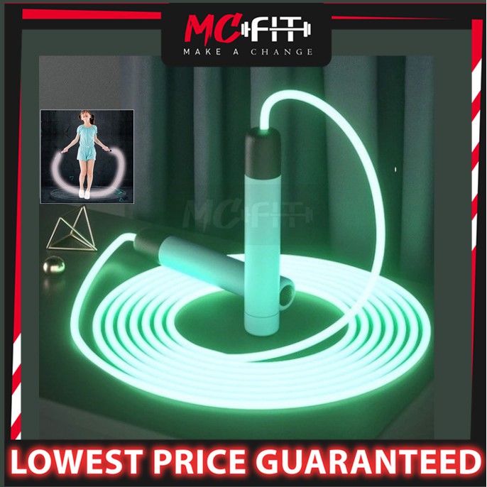 MCFIT 2.8m Adjustable Night Glowing Skipping Rope Luminous Jump Ropes ...