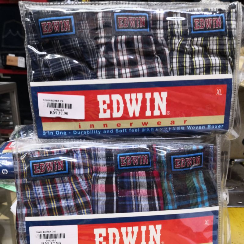 MEN BOXER 3 IN 1 EDWIN 💯 ORIGINAL | Shopee Malaysia