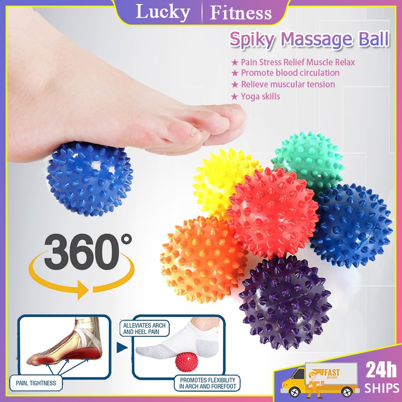 Spiky Massage Ball Spike Balls Squeeze Muscle Relax Roller Stress ...