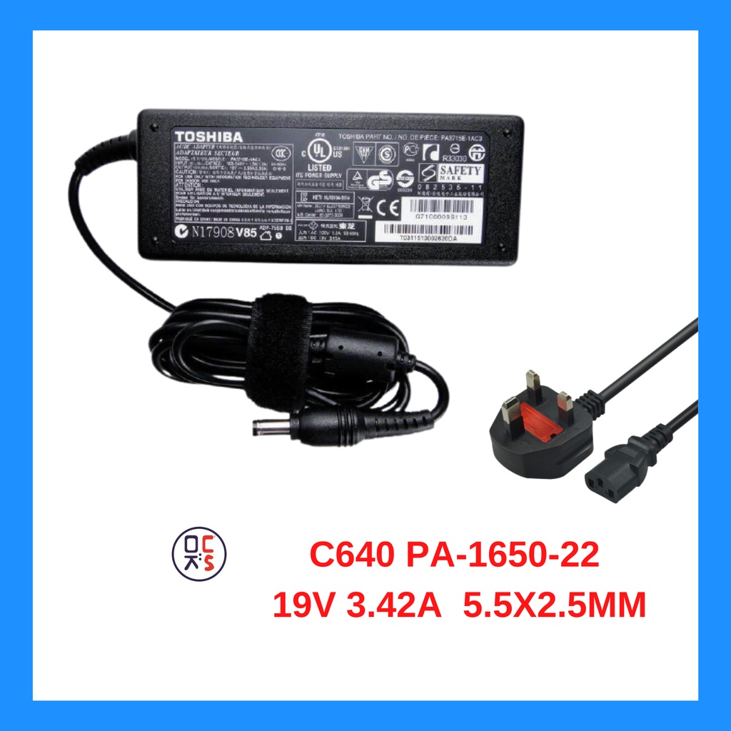 Power Adapter Charger / Pengecas Laptop Toshiba Satellite C640 19v 3 ...