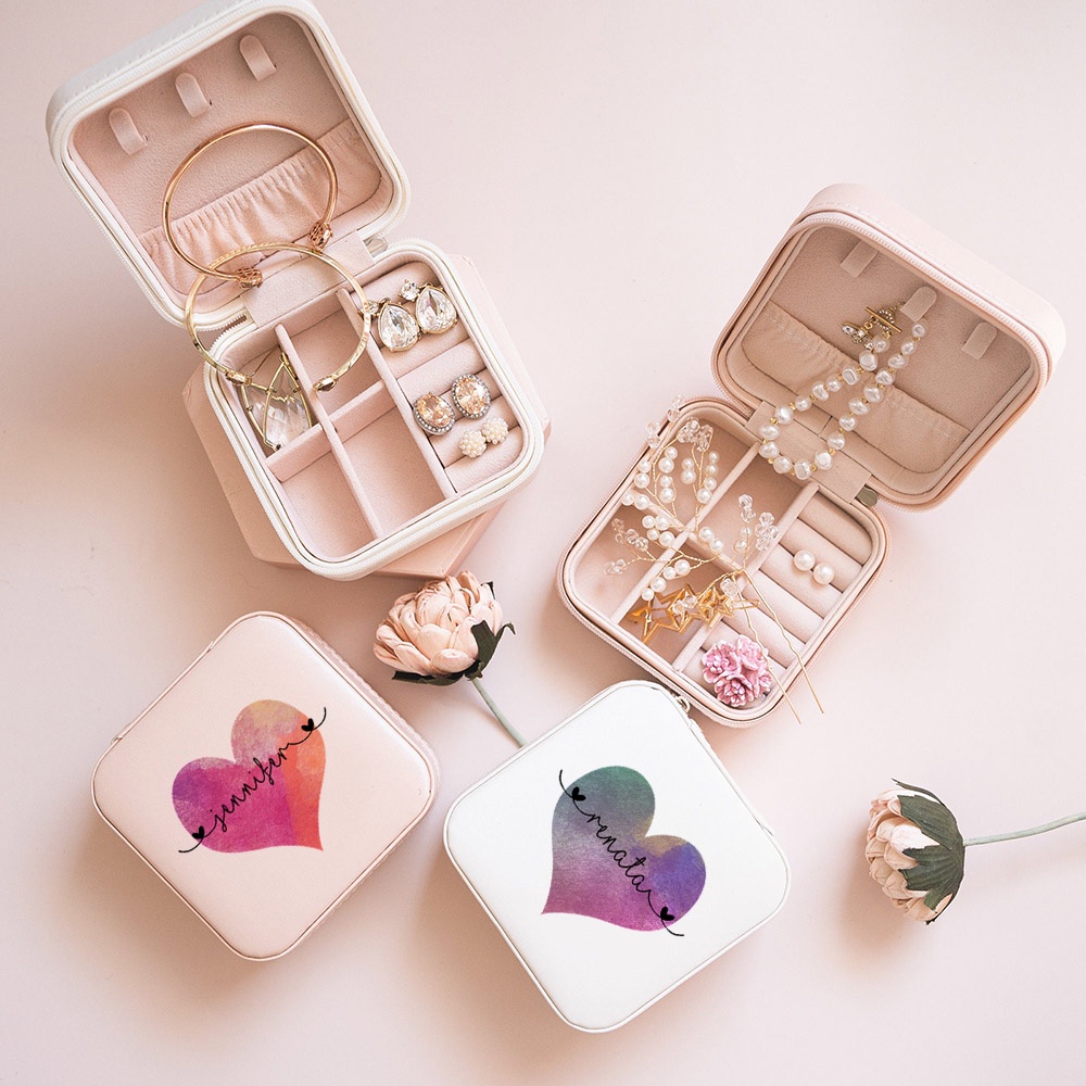Personalized Girls Jewellery Box Custom Love Hearts with Name Jewelry ...