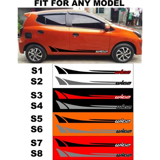 Toyota Wigo Side Door Sticker Design 2pcs for any Model | Shopee Malaysia