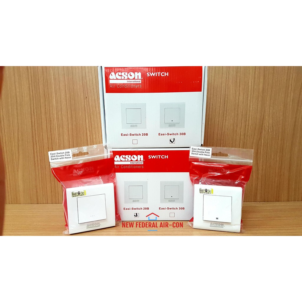 (ORIGINAL) ACSON AIRCOND AIR-COND SWITCH/WATER HEATER SWITCH SIRIM HEATER SWITCH (20A/30A ...