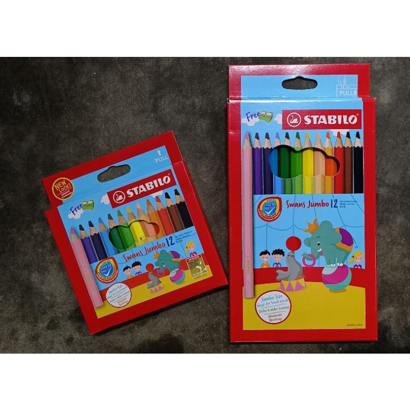 STABILO JUMBO 12 COLOUR PENCIL LONG/SHORT | Shopee Malaysia