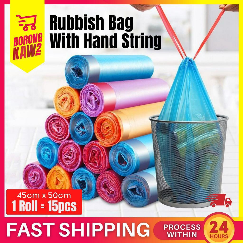 45x50cm / 43x46cm Rubbish Bag With String Home Garbage Office Cleaning ...