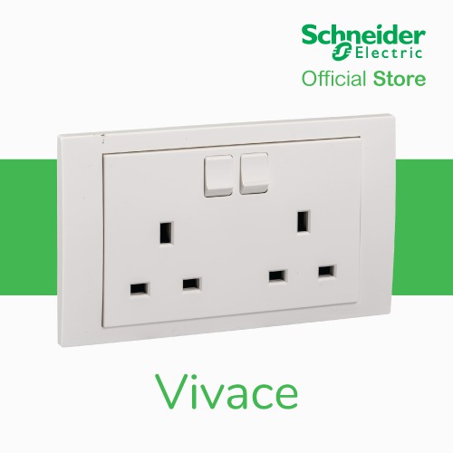Schneider Electric Vivace 13A 250V Twin Switched Socket | Shopee Malaysia