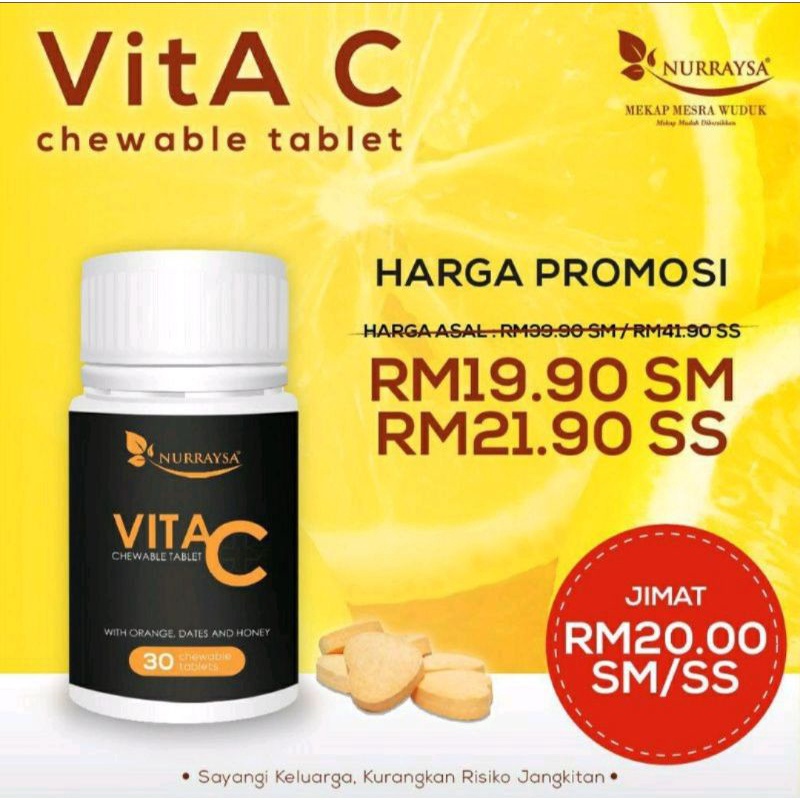 Vit A C chewable tablet by Nurraysa Original 💯 READY STOCK | Shopee ...