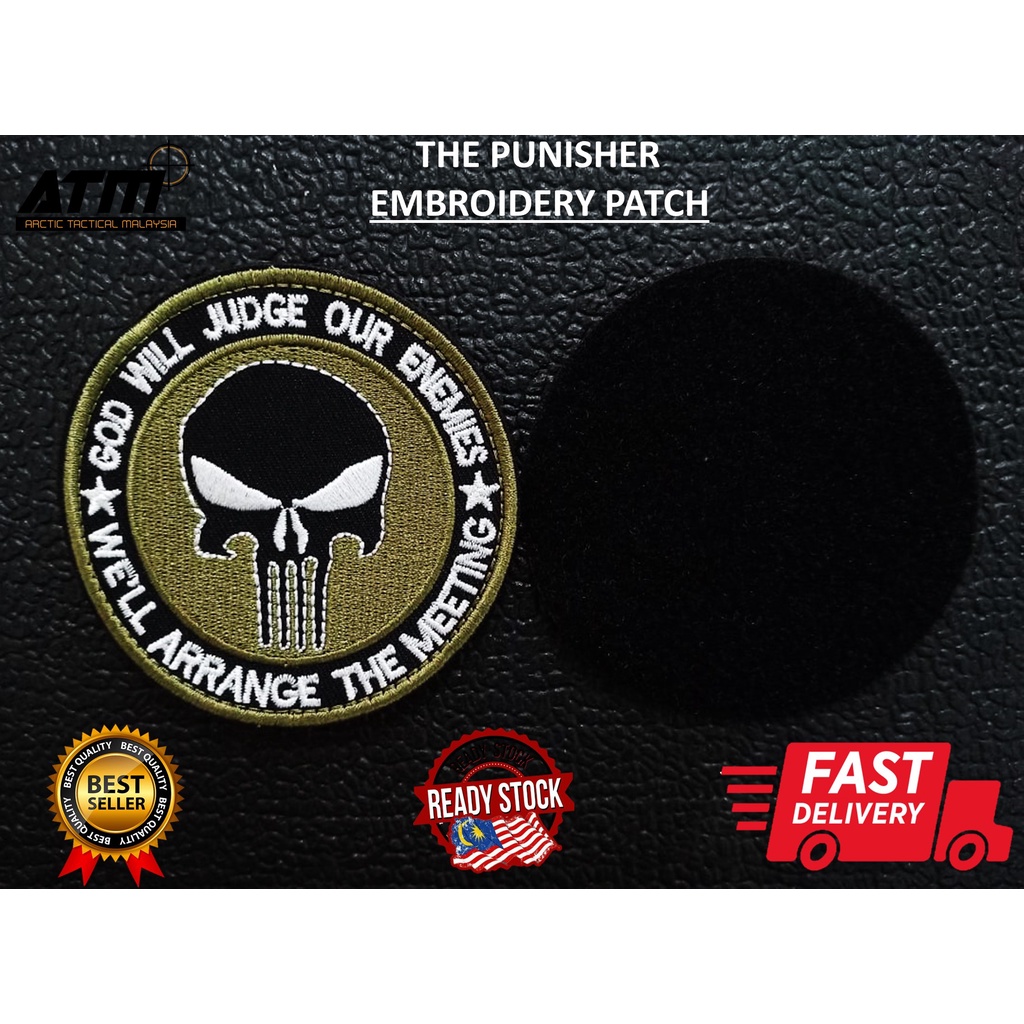 Punisher Tactical Skull Morale Badge Appliques Military Biker Military Patches | Shopee Malaysia